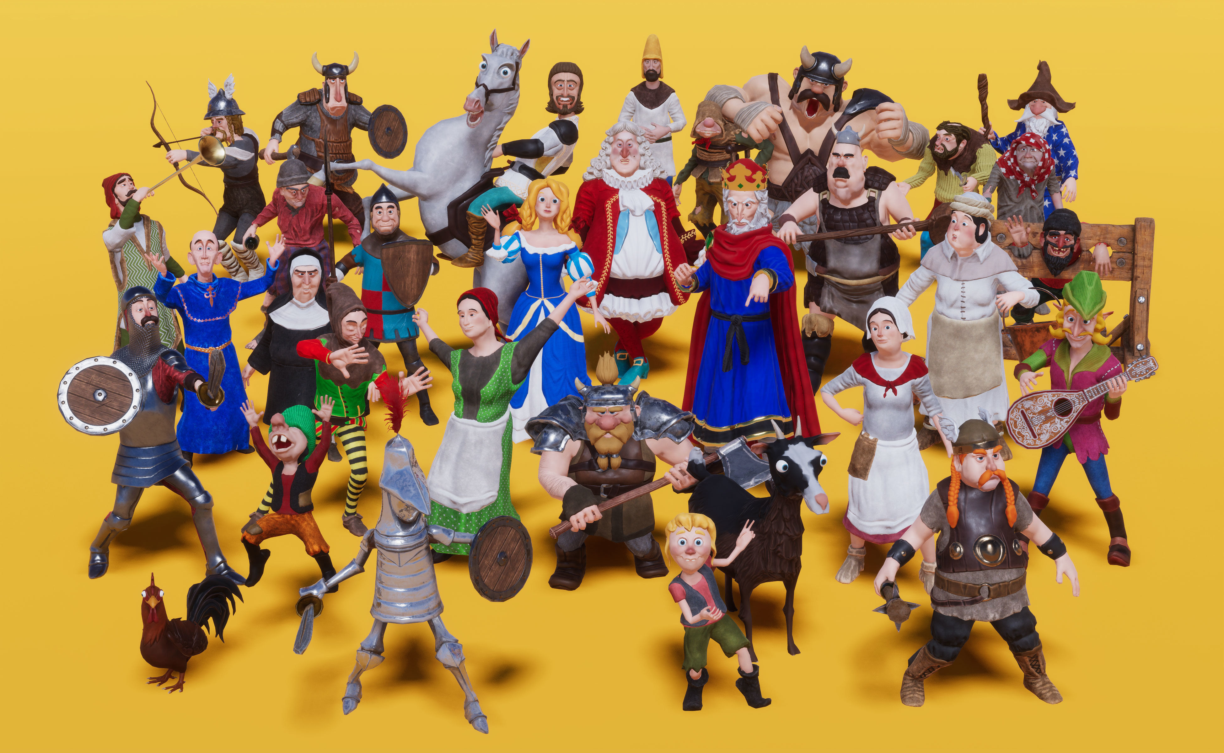 3D model Medieval Stylized Characters - Full VR / AR / low-poly | CGTrader