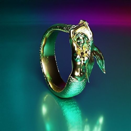 MERMAID RING 3D model 3D printable | CGTrader