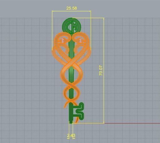 Pendant key with snakes Model 3879 3D model 3D printable | CGTrader