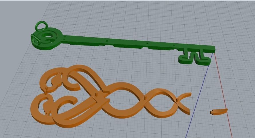 Pendant key with snakes Model 3879 3D model 3D printable | CGTrader