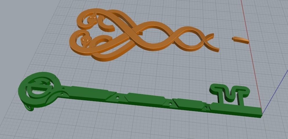 Pendant key with snakes Model 3879 3D model 3D printable | CGTrader