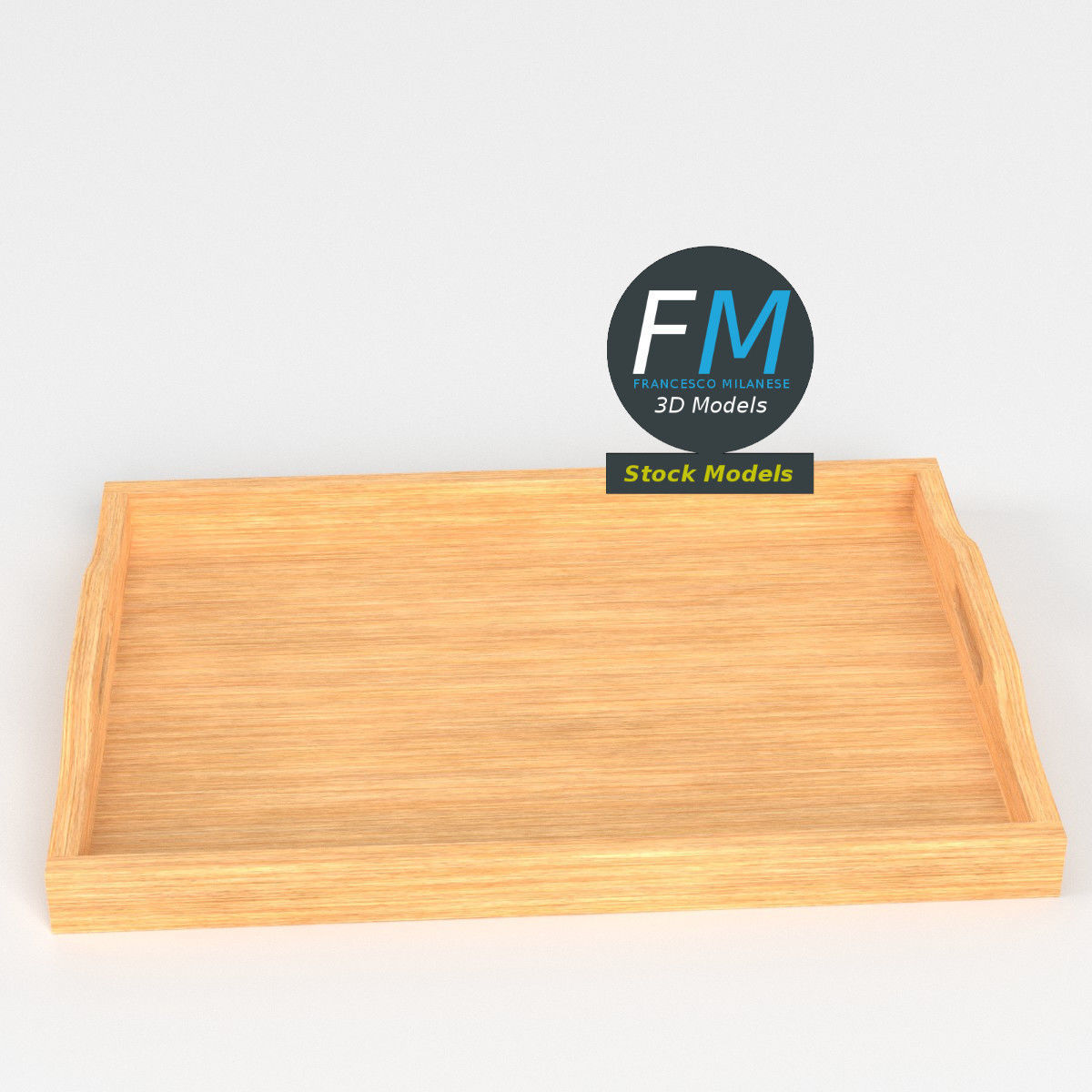 Wooden serving tray 3D model | CGTrader