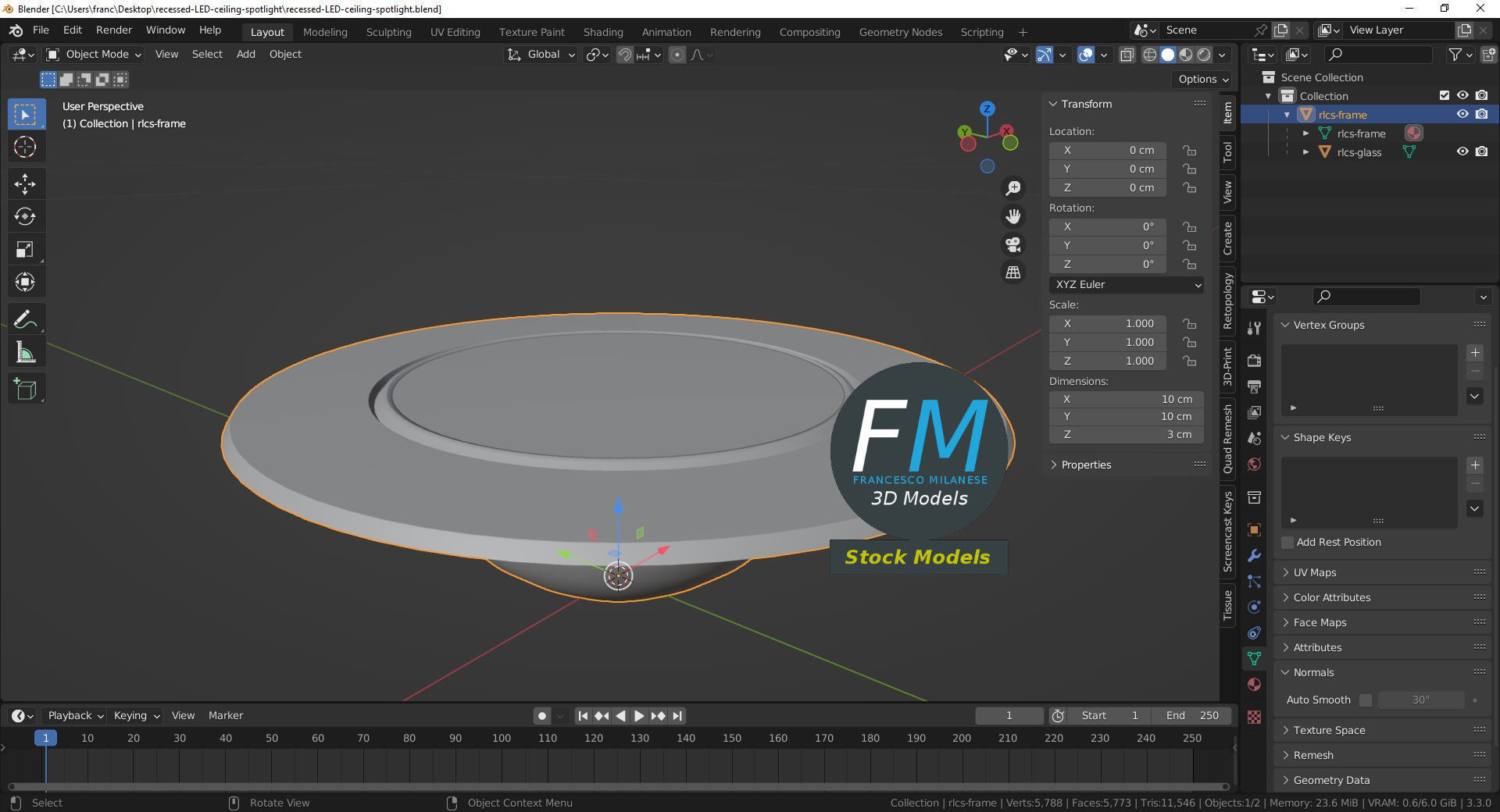 Recessed LED ceiling spotlight 3D model | CGTrader
