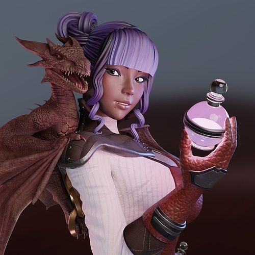 Dragon Alchemist - presupported - QB Works 3D model 3D printable | CGTrader