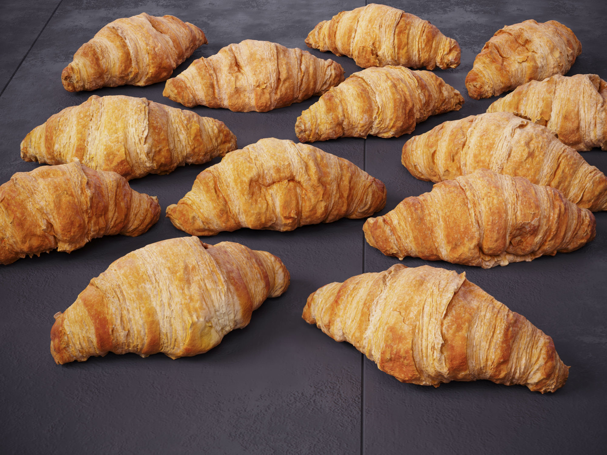 Mini butter croissants 3D model | CGTrader