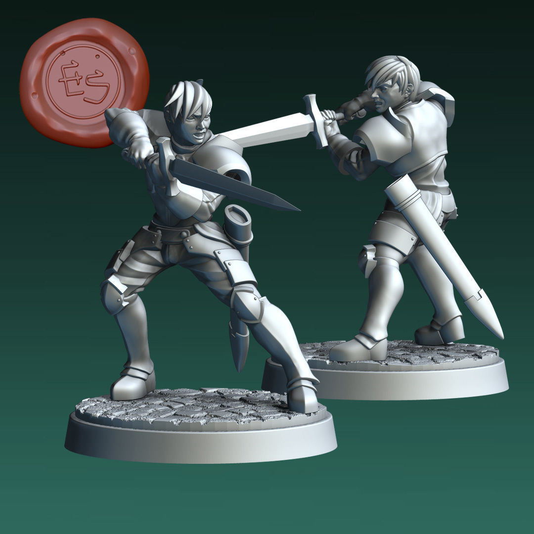 Parn Combat Pose - Record of Lodoss War - 32mm 75mm Miniature 3D model ...