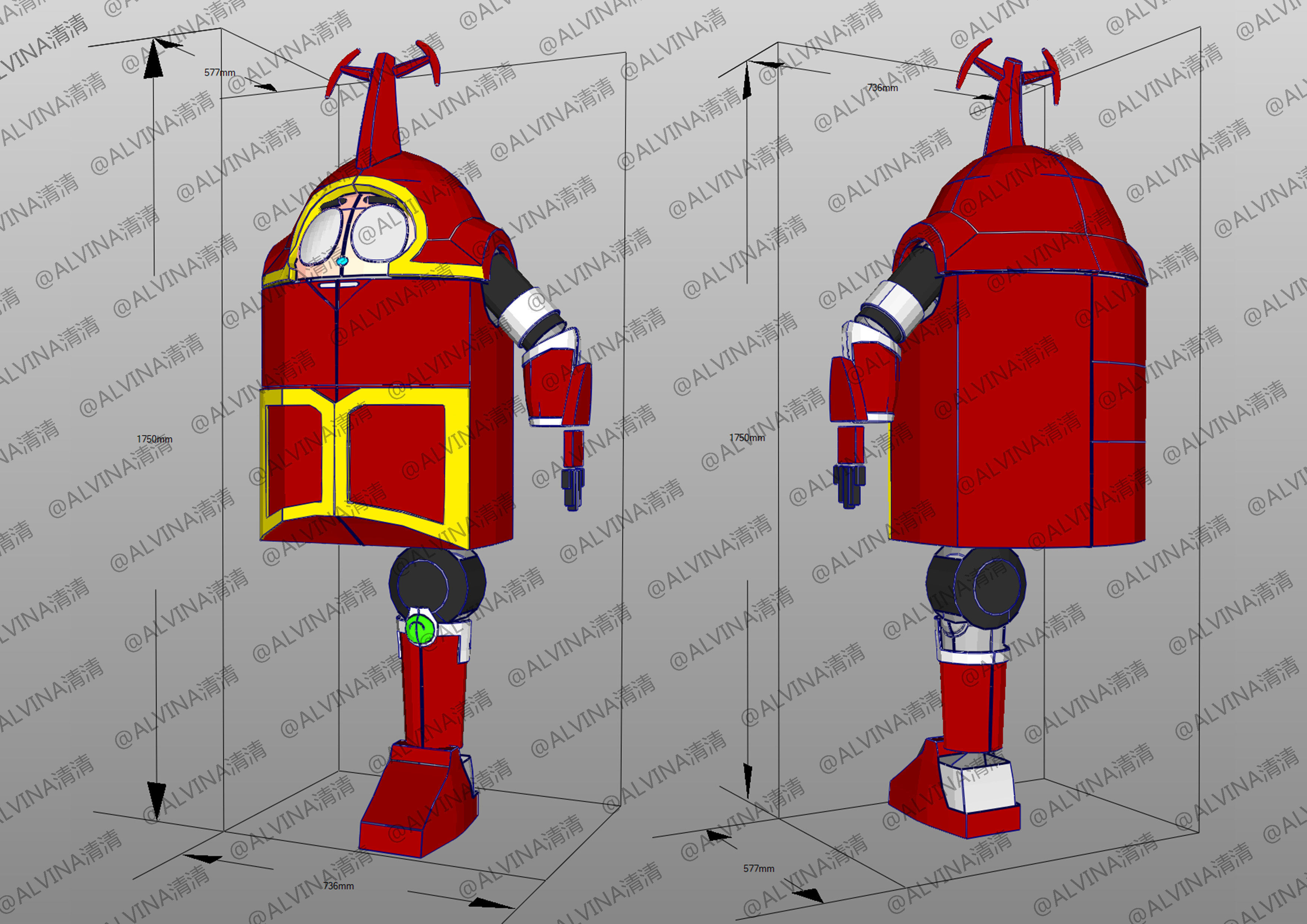 3D model B-Robo Kabutack Basic form Cosplay Pepakura Foam Full VR / AR ...