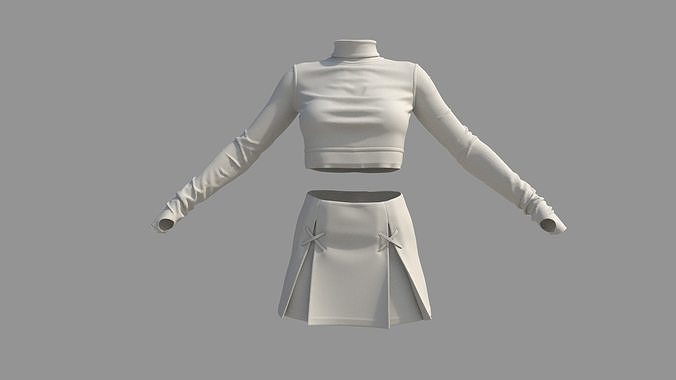Female outfit Dress suit 3D model | CGTrader