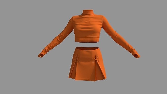 Female outfit Dress suit 3D model | CGTrader
