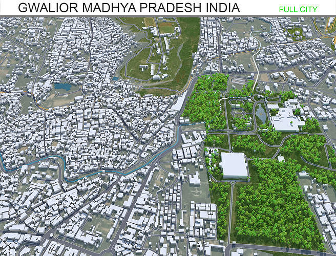3D model Gwalior Madhya Pradesh India 25km VR / AR / low-poly | CGTrader