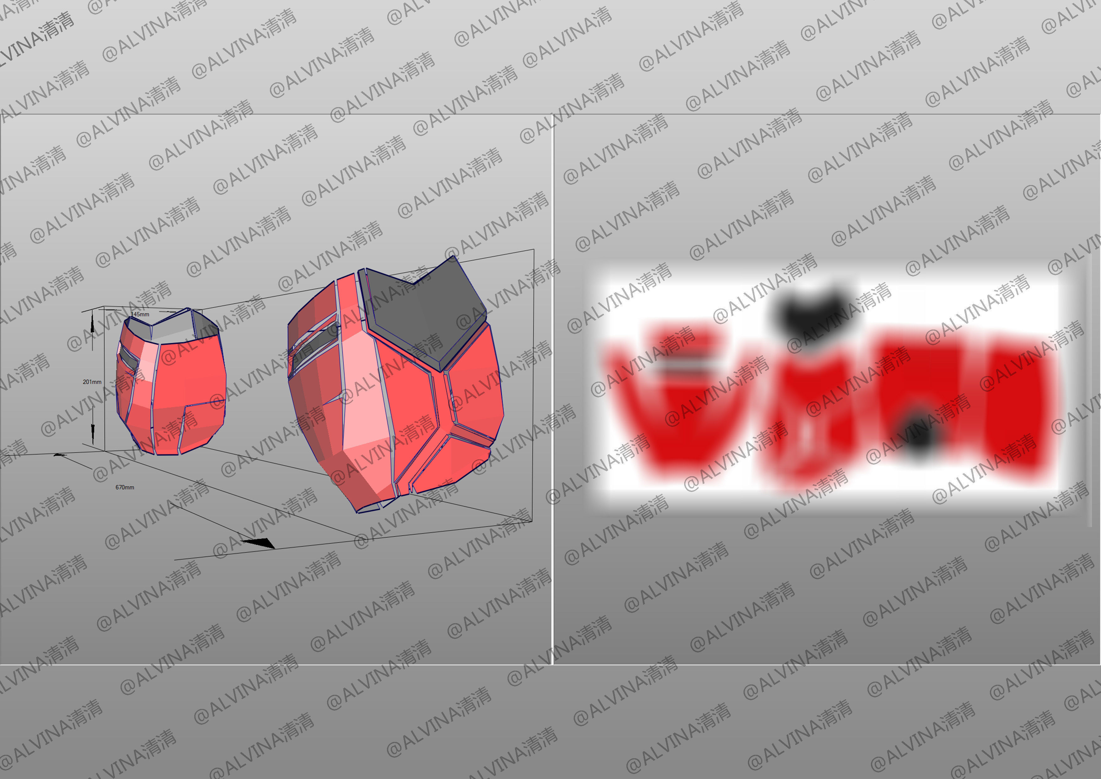 3D model Armorized Deadpool Cosplay Pepakura Foam Full VR / AR / low ...