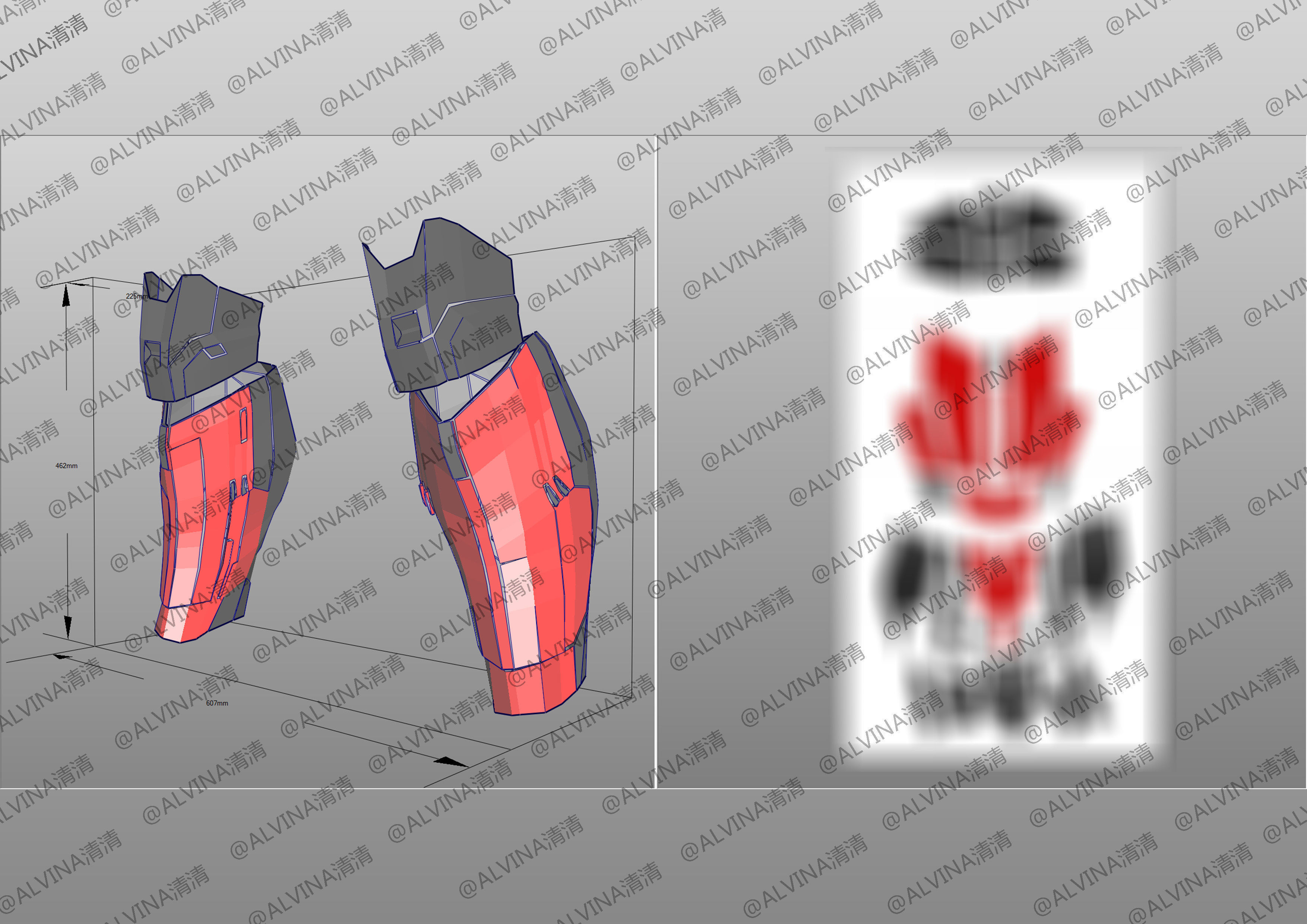 3D model Armorized Deadpool Cosplay Pepakura Foam Full VR / AR / low ...