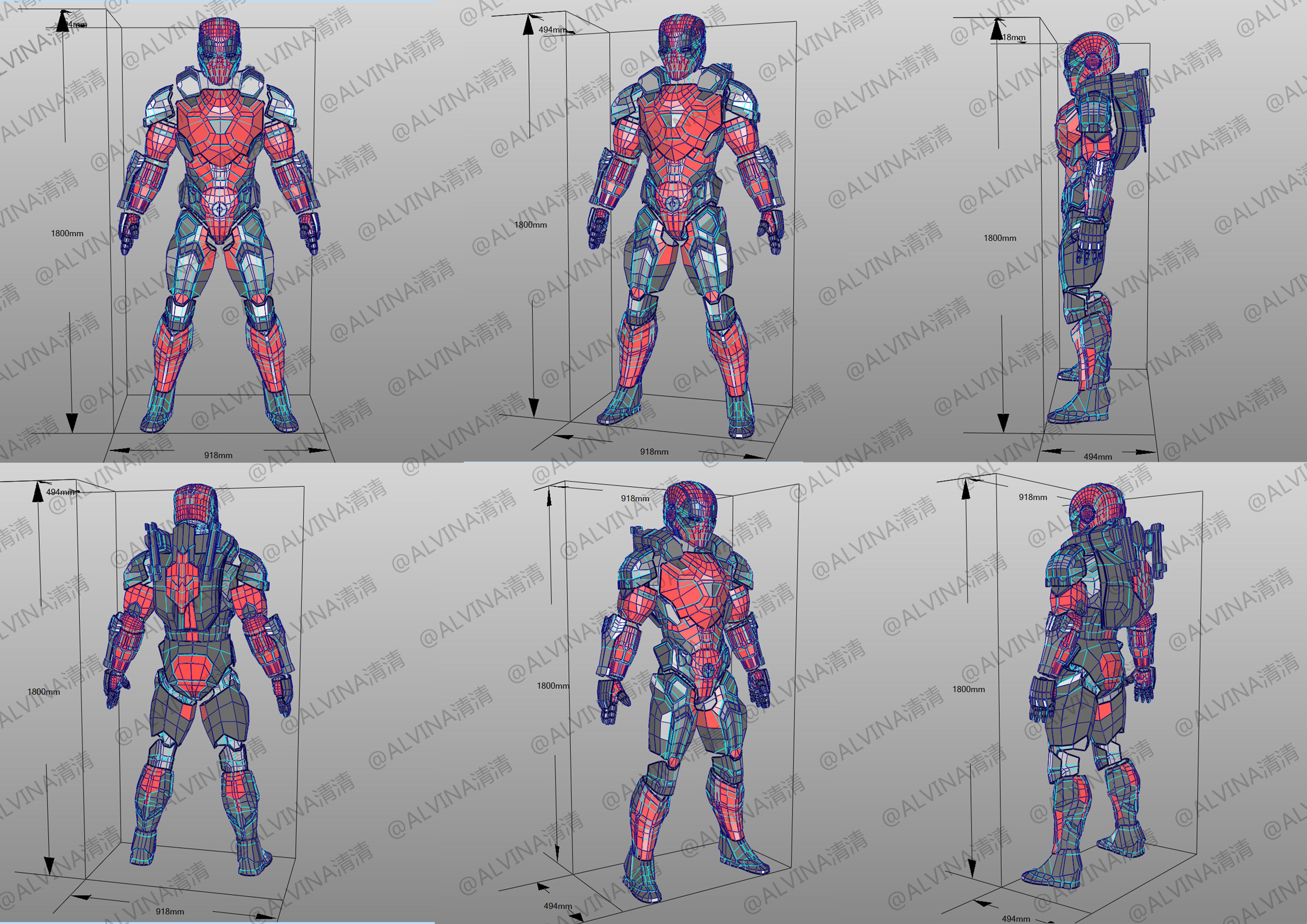 3D model Armorized Deadpool Cosplay Pepakura Foam Full VR / AR / low ...