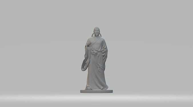 Li Bai Ancient Literati Poet 3D model 3D printable | CGTrader
