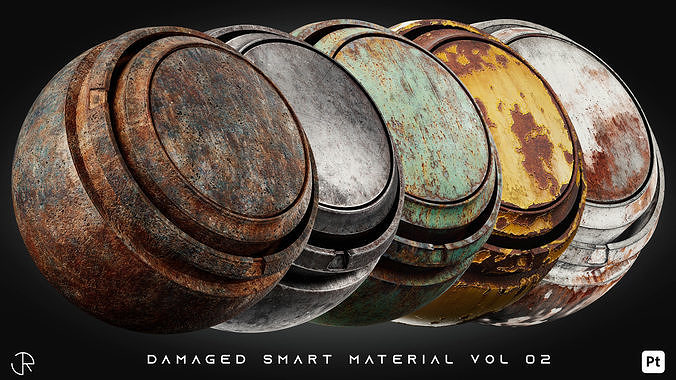 Metal Damaged Materials Substance Painter vol 02 Texture | CGTrader