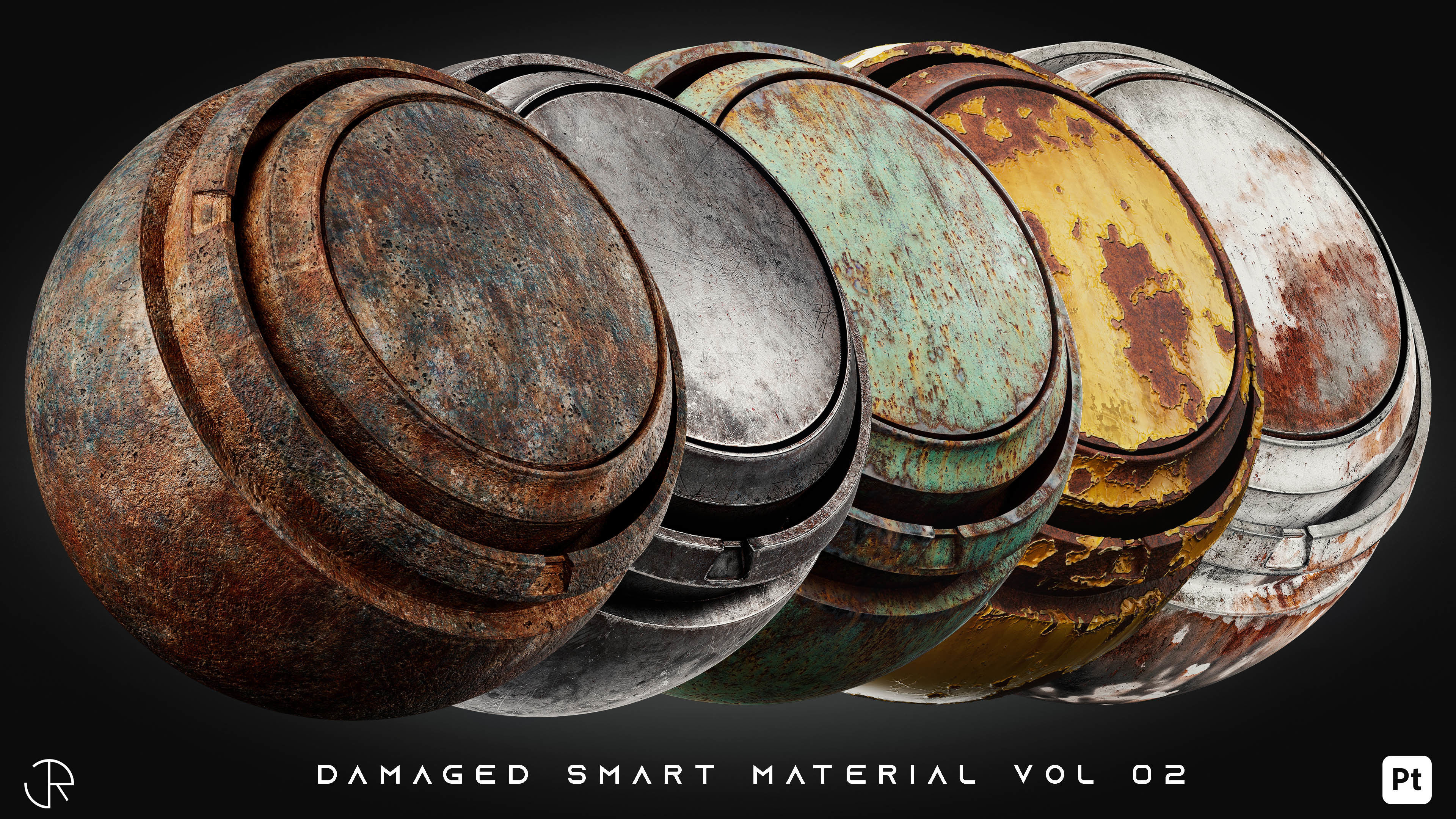 Metal Damaged Materials Substance Painter vol 02 Texture | CGTrader