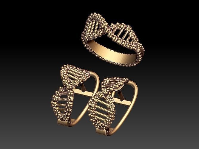 earrings and gold 3D model 3D printable | CGTrader