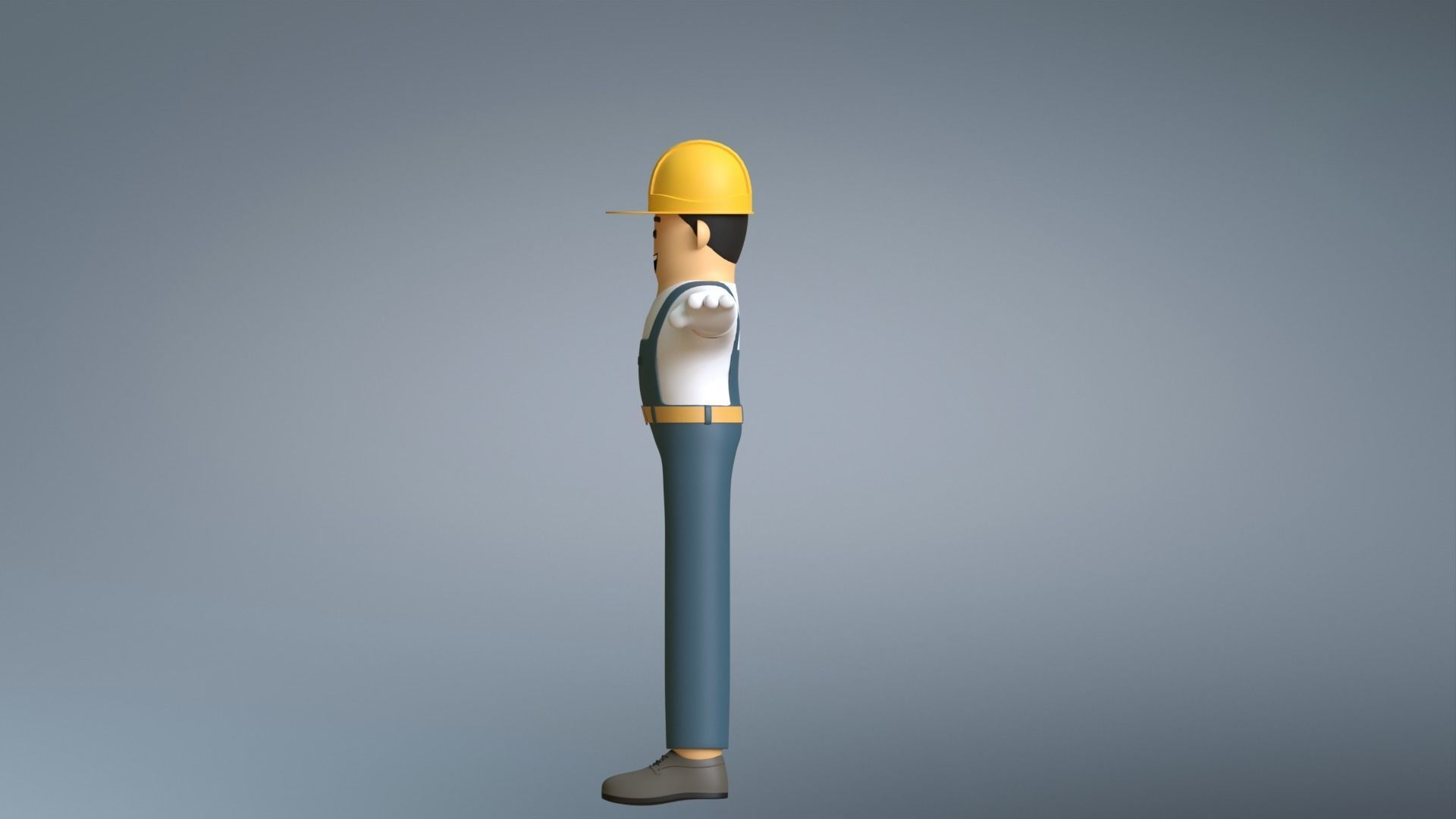 Minimal Electrician Cartoon Character 3D model rigged | CGTrader