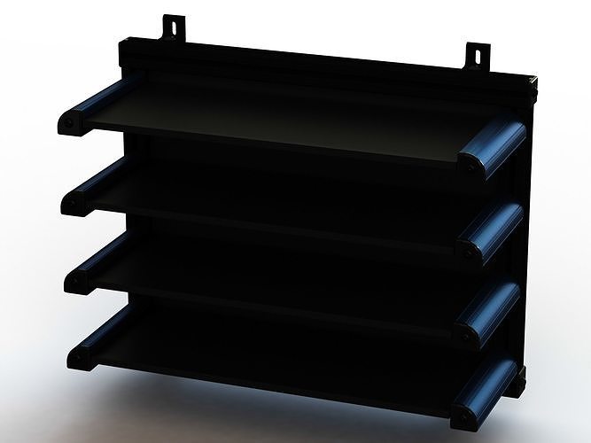 Aluminum Adjustable Shelf - Wall Mounted 3D model rigged | CGTrader