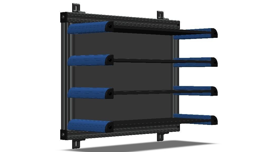 Aluminum Adjustable Shelf - Wall Mounted 3D model rigged | CGTrader