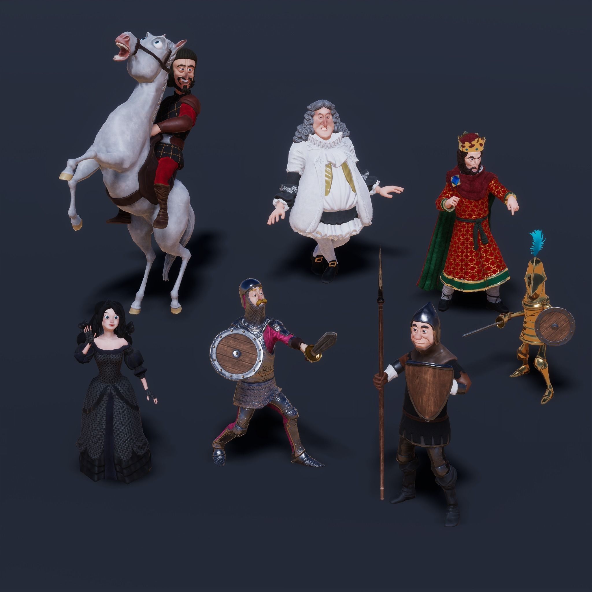 3D model MEDIEVAL STYLIZED CHARACTERS VOL 2 - NOBLES VR / AR / low-poly ...