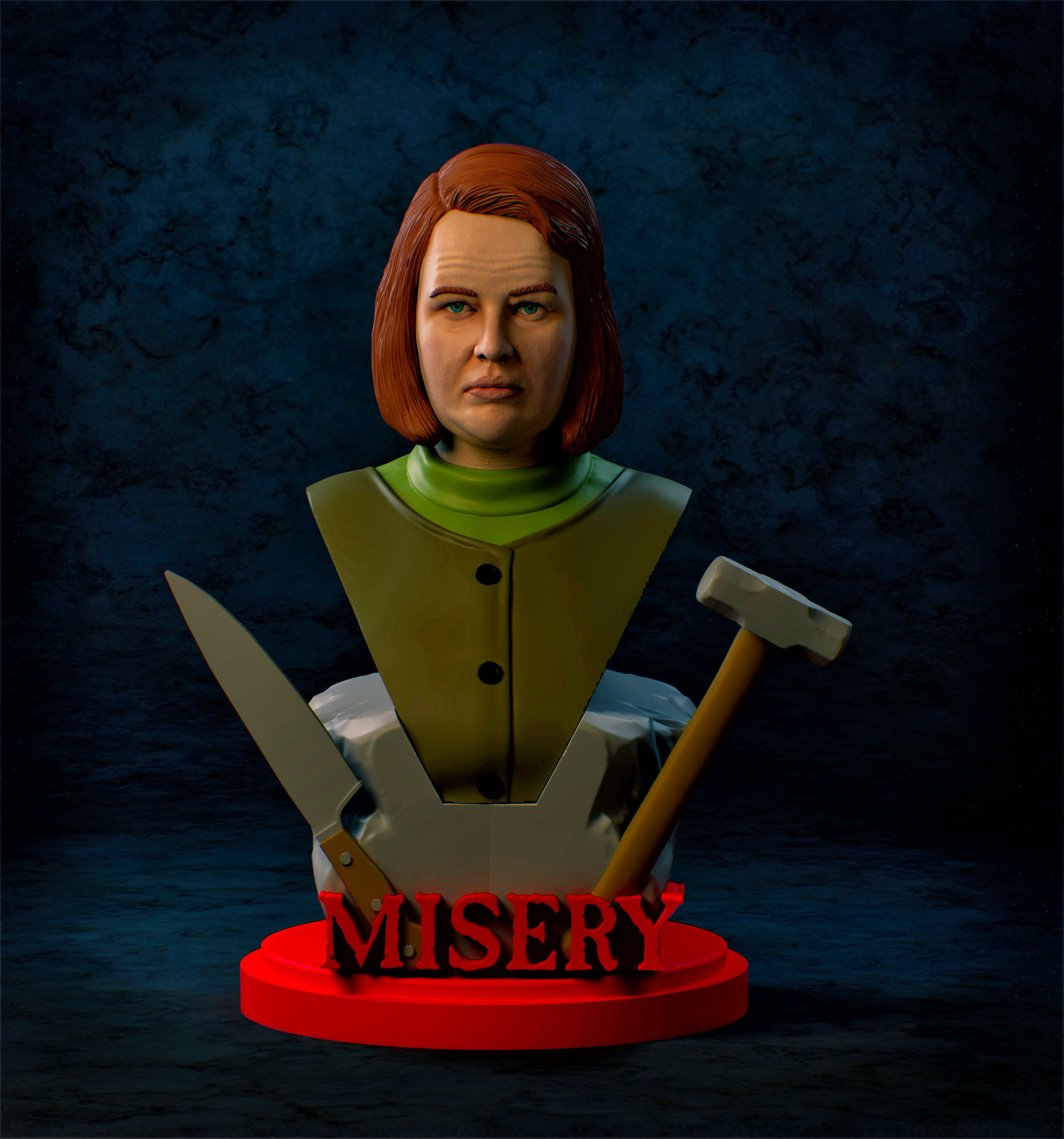 Annie Wilks Misery Bust Statue STL 3D model 3D printable | CGTrader