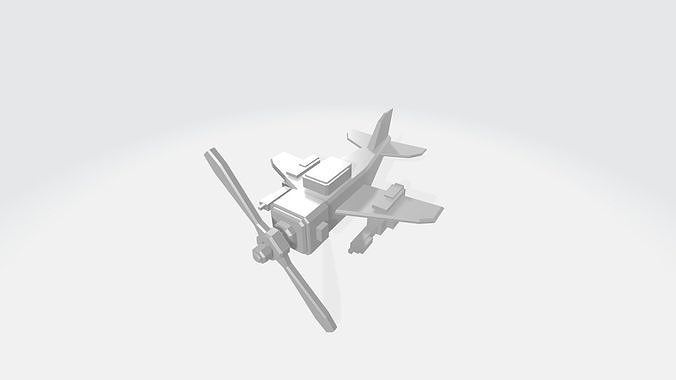 3D model Box propeller plane VR / AR / low-poly | CGTrader