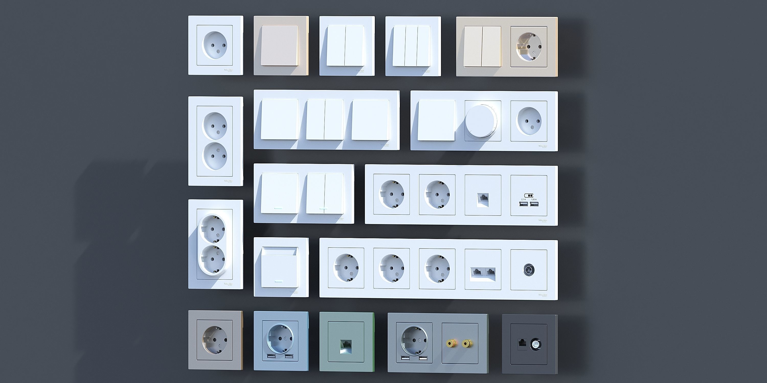 Sockets and switches 3D model | CGTrader