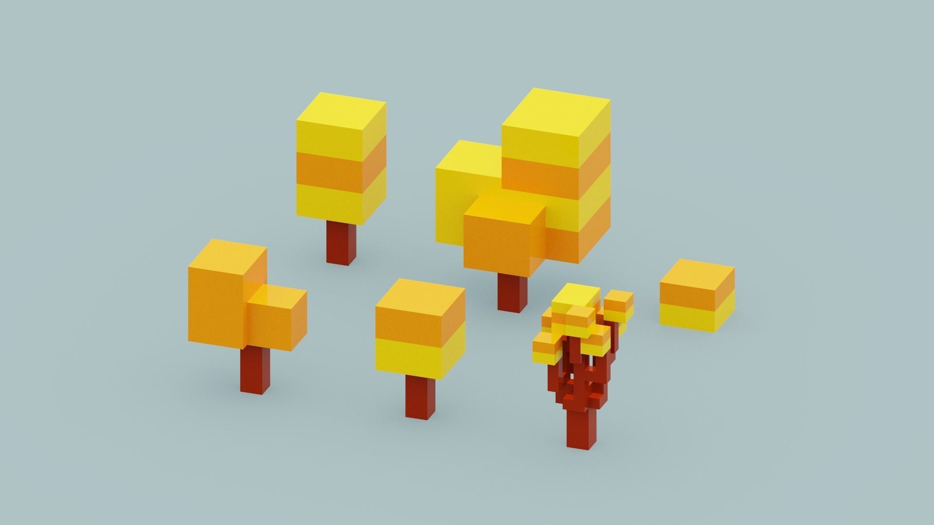 3D model Simple 3d Tree Set VR / AR / low-poly | CGTrader