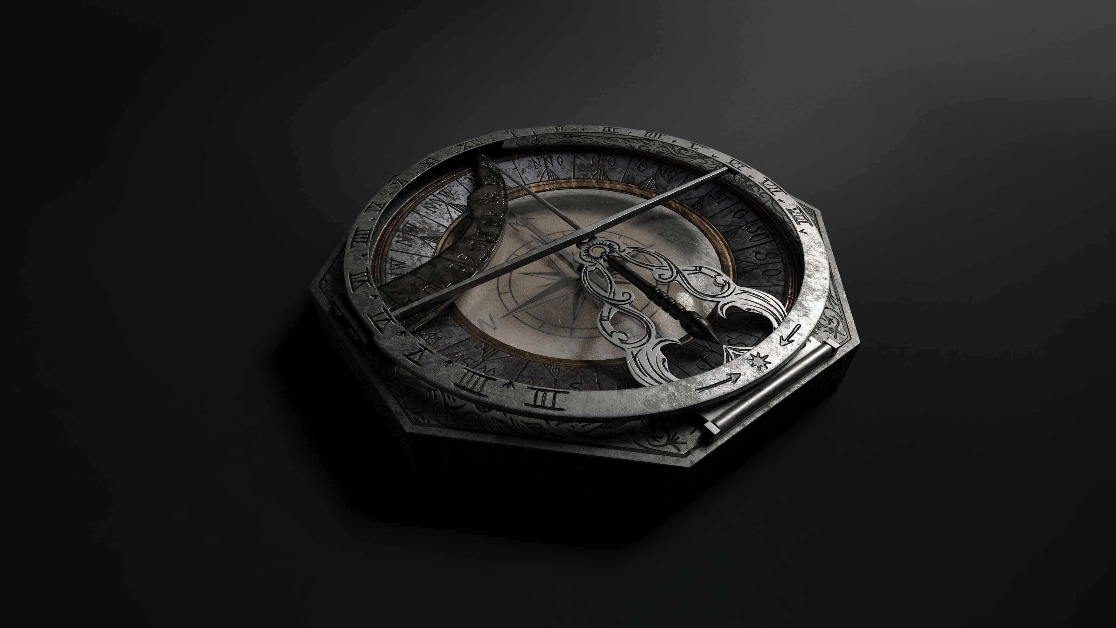 3D model Compass with Sundial VR / AR / low-poly | CGTrader
