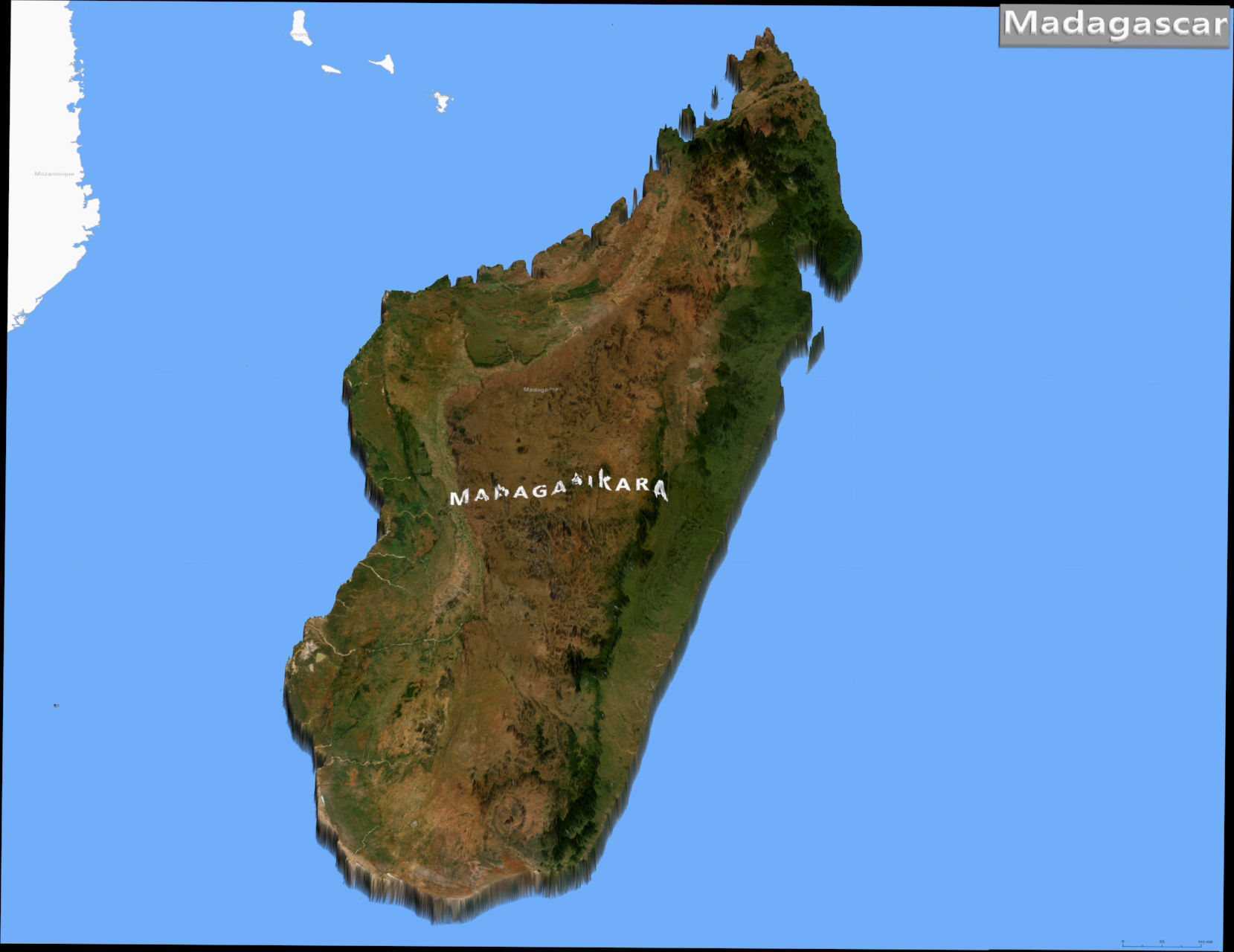 Madagascar Terrain Topography Elevation DEM Geography Landscape 3D model | CGTrader