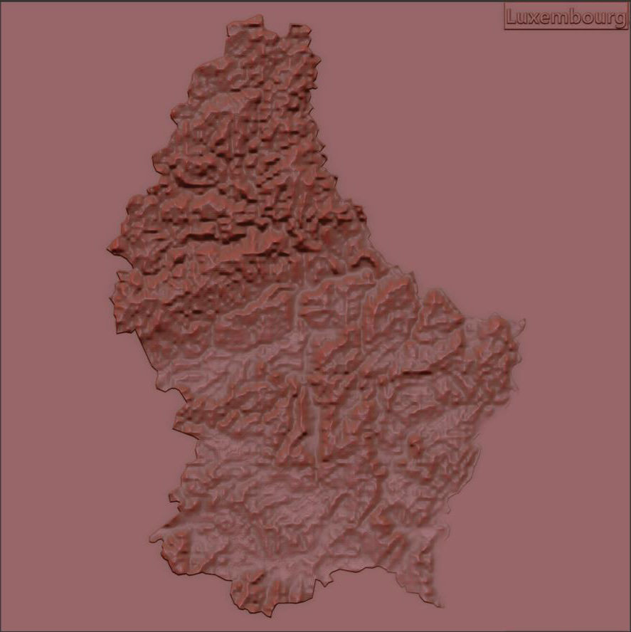 Luxembourg Terrain Topography Elevation DEM Geography Landscape 3D ...