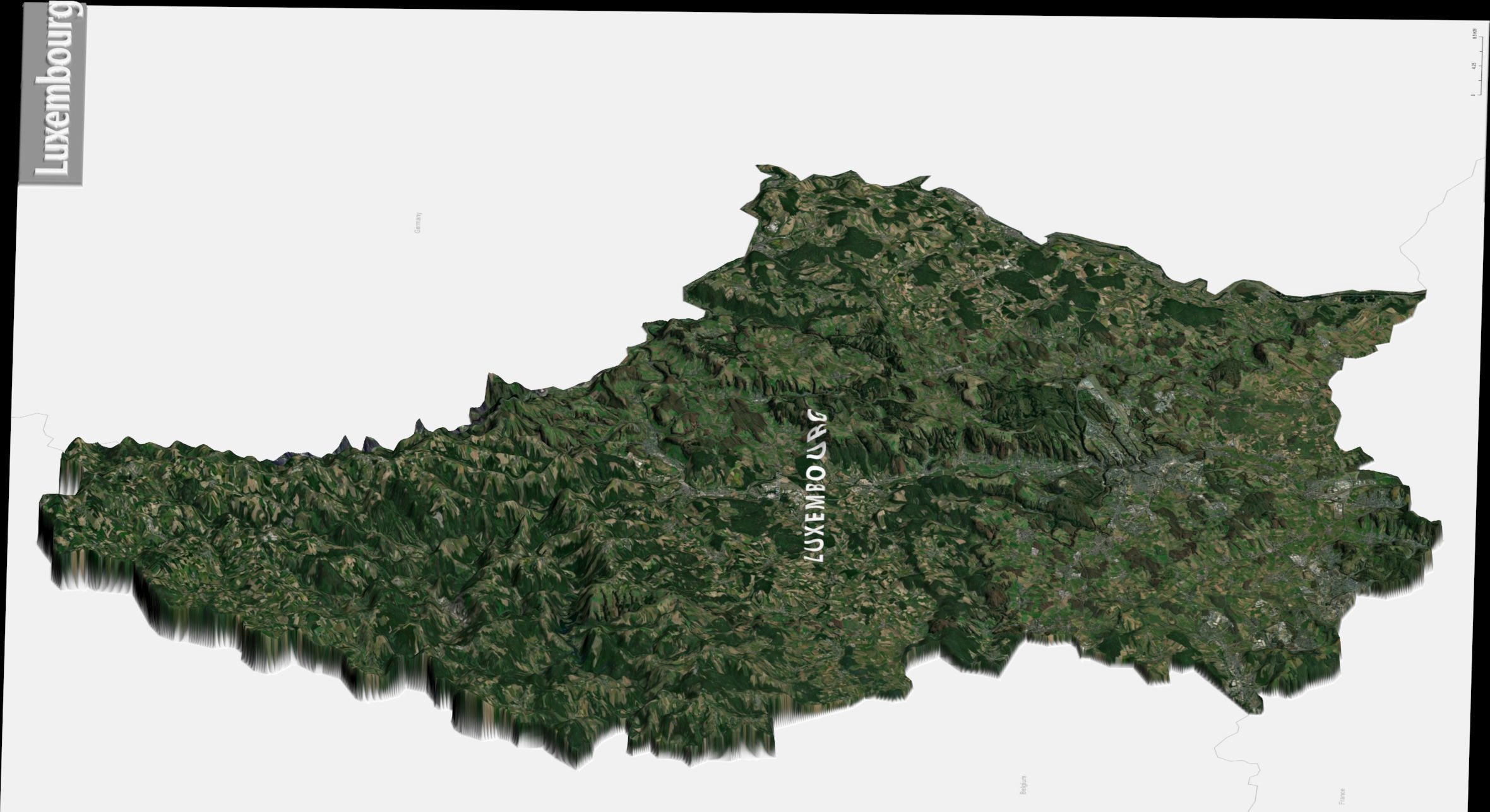 Luxembourg Terrain Topography Elevation DEM Geography Landscape 3D ...