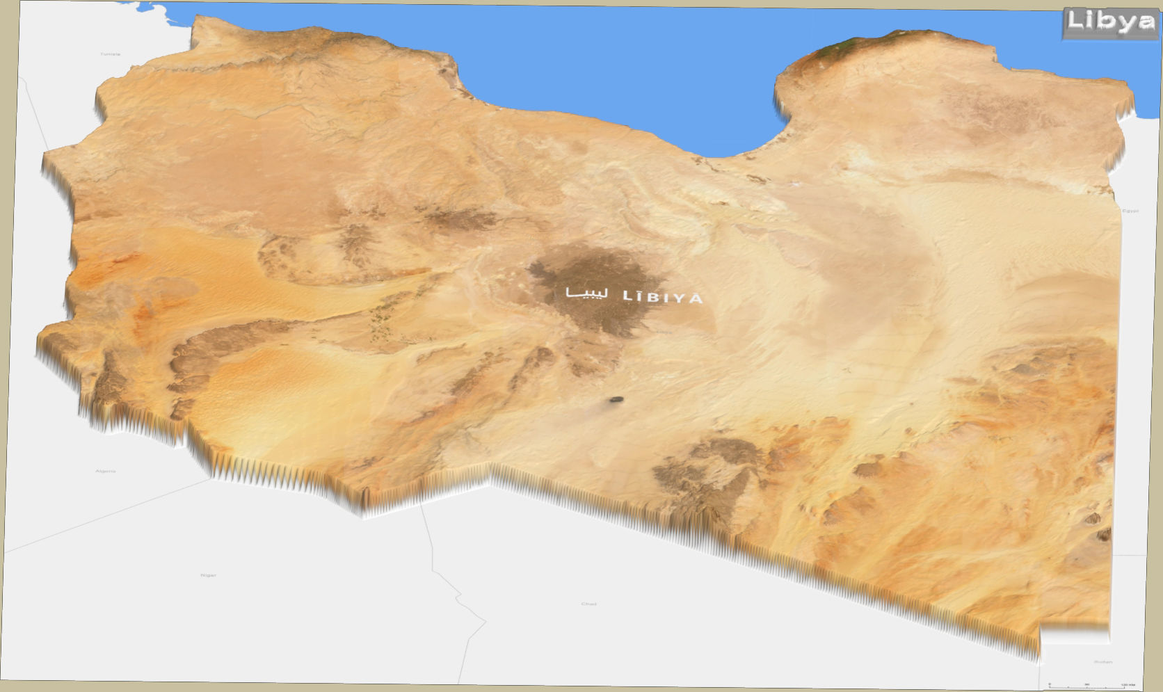 libya map topography