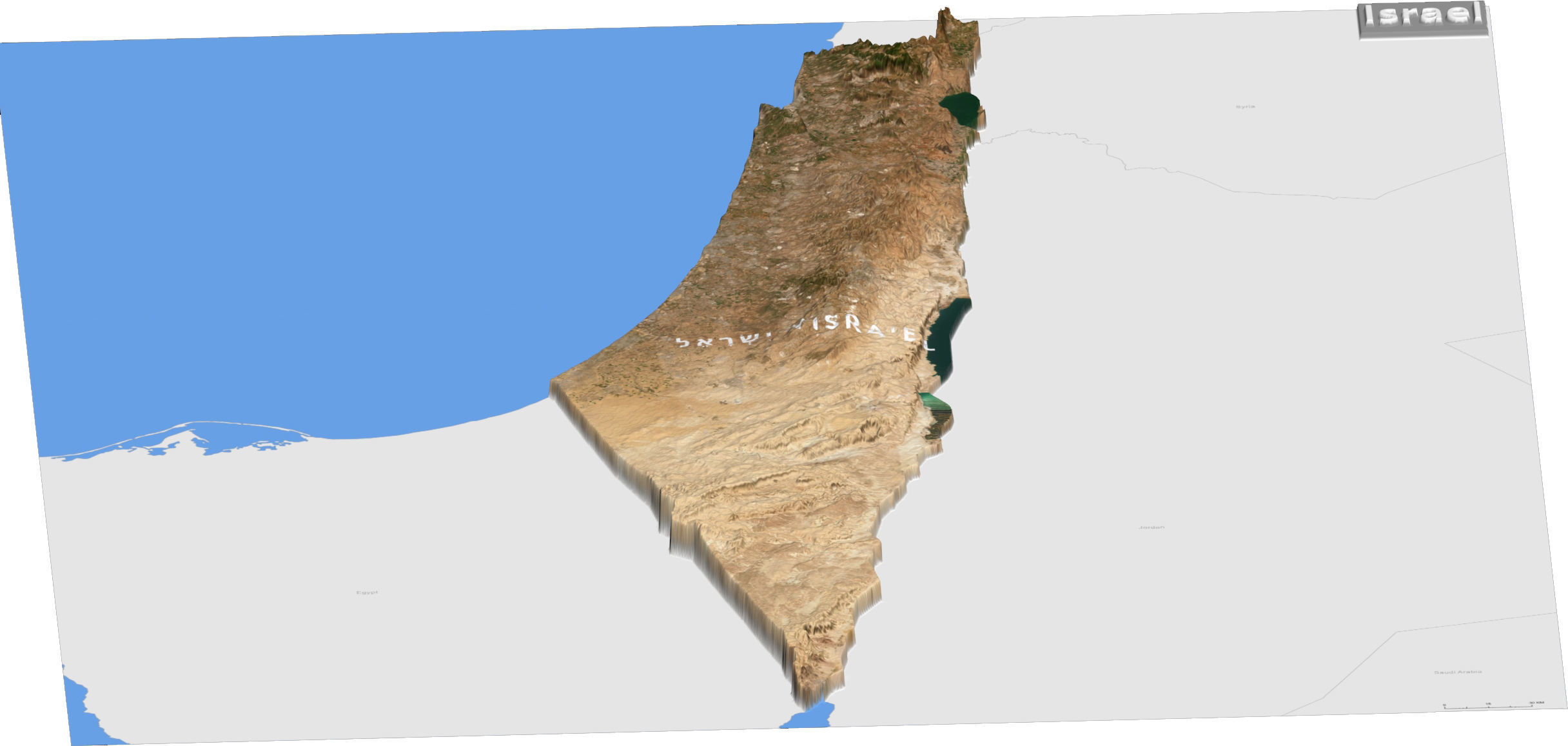Israel Terrain Topography Elevation DEM Geography Landscape free 3D ...