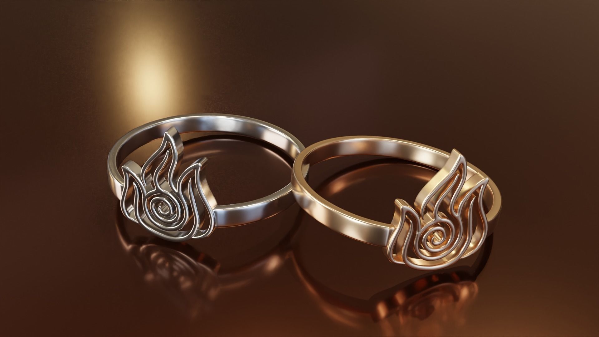 ATLA Fire symbol ring 3D model 3D printable | CGTrader