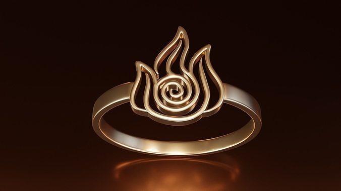 ATLA Fire symbol ring 3D model 3D printable | CGTrader