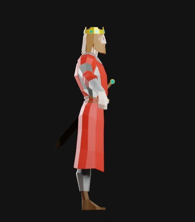King Arthur Low-Poly free 3D model rigged | CGTrader