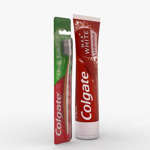Toothbrush and Toothpaste 3D model | CGTrader