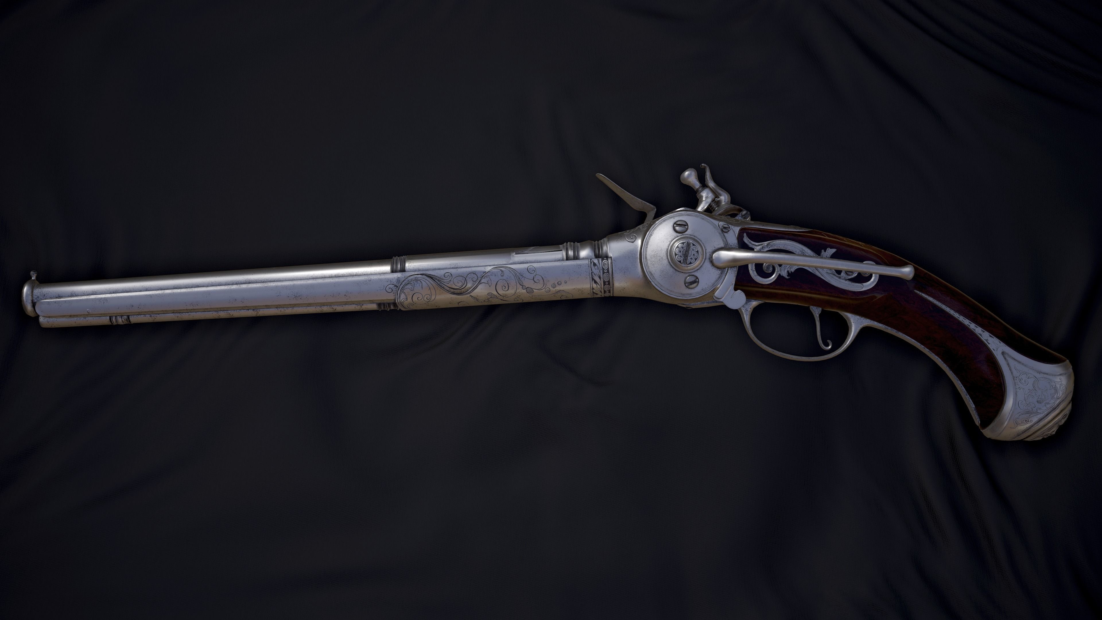 3D model Repeating Flintlock Pistol VR / AR / low-poly | CGTrader