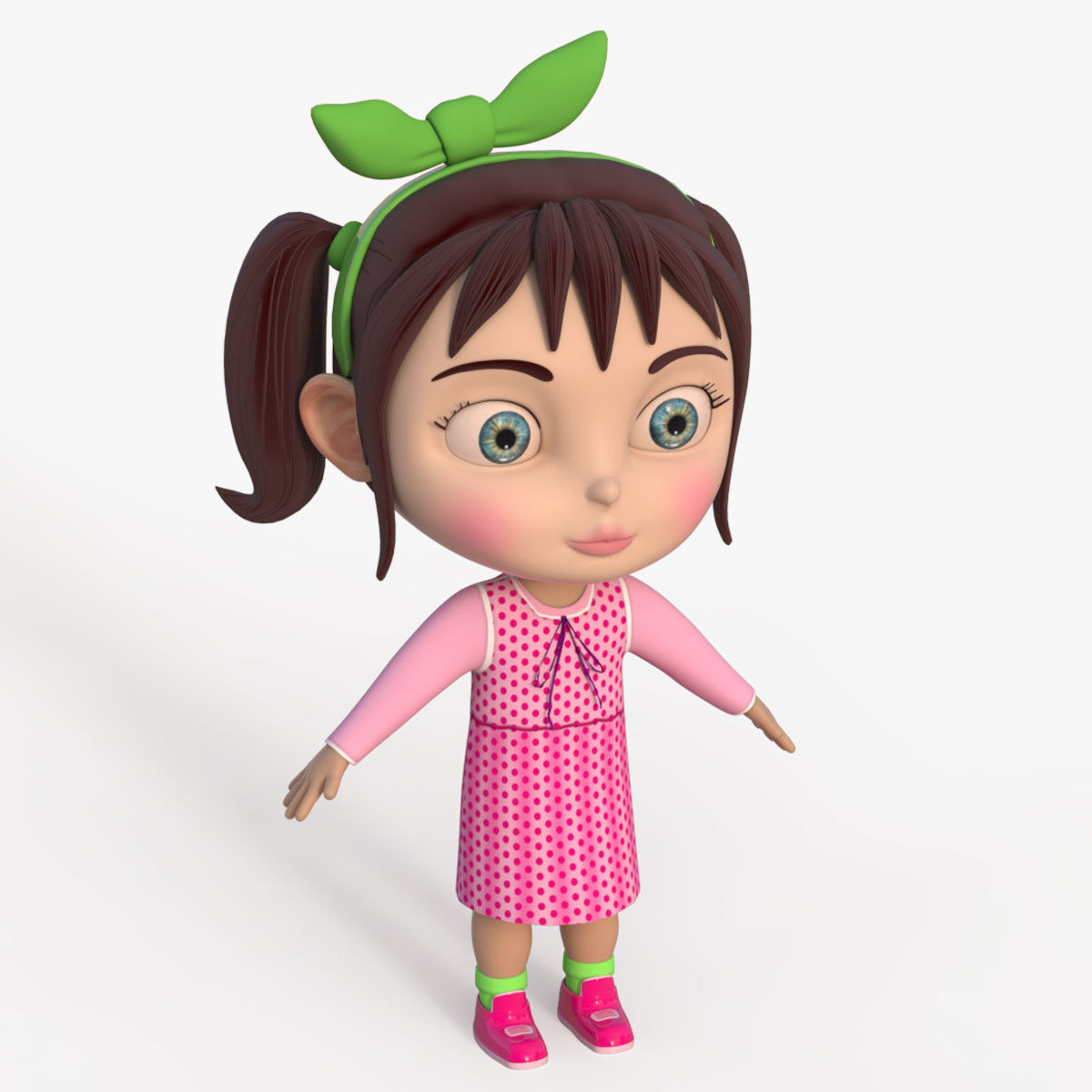 3D model Cartoon Girl - Deniz VR / AR / low-poly | CGTrader