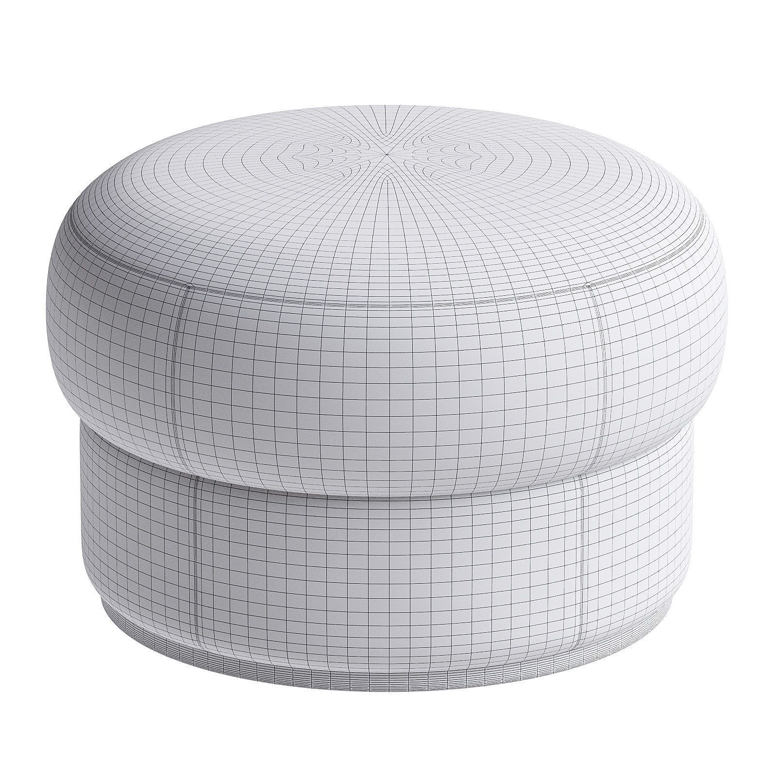 pouf square yellow 3D model | CGTrader