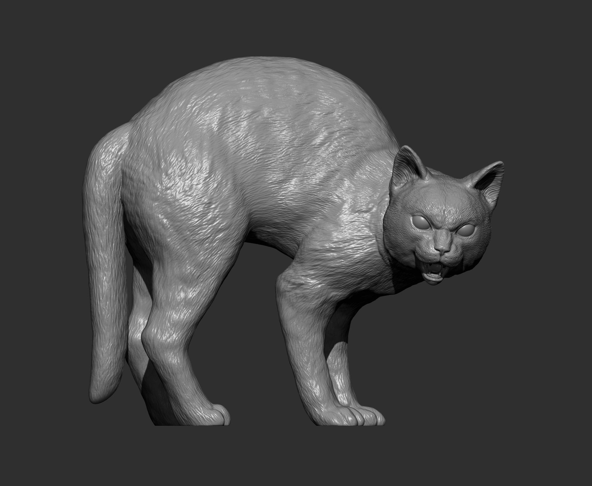aggressive cat 3D model 3D printable | CGTrader