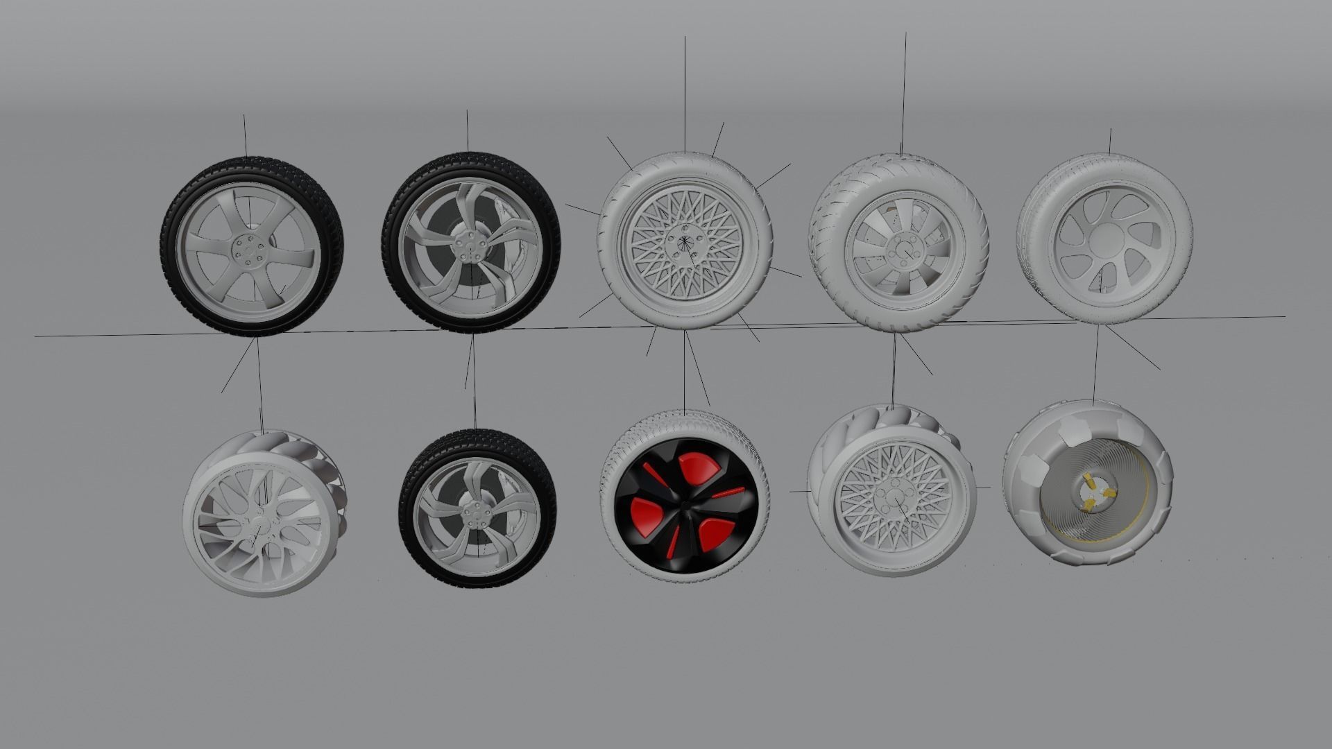 A Collection of car wheels 3D Model 3D model | CGTrader
