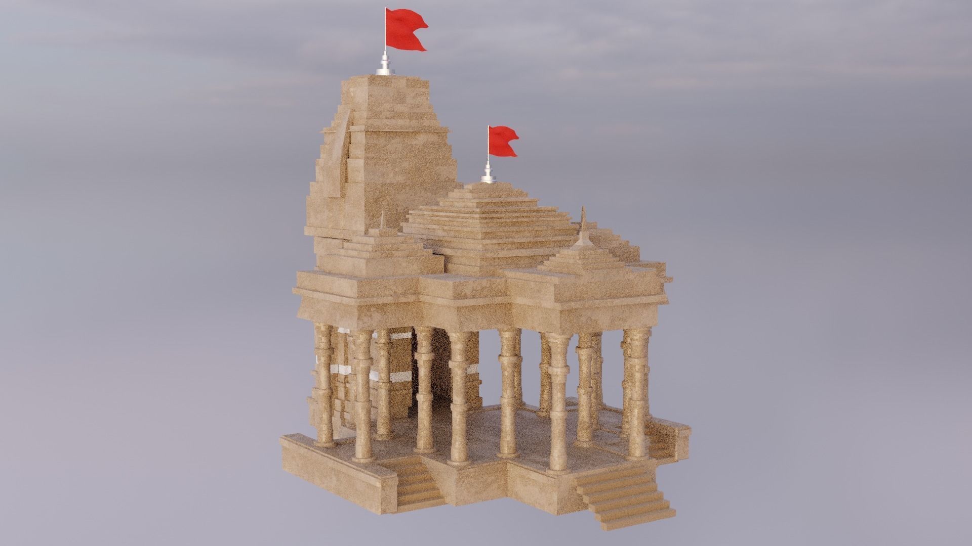 indian temple mandir 3d model 3D model | CGTrader