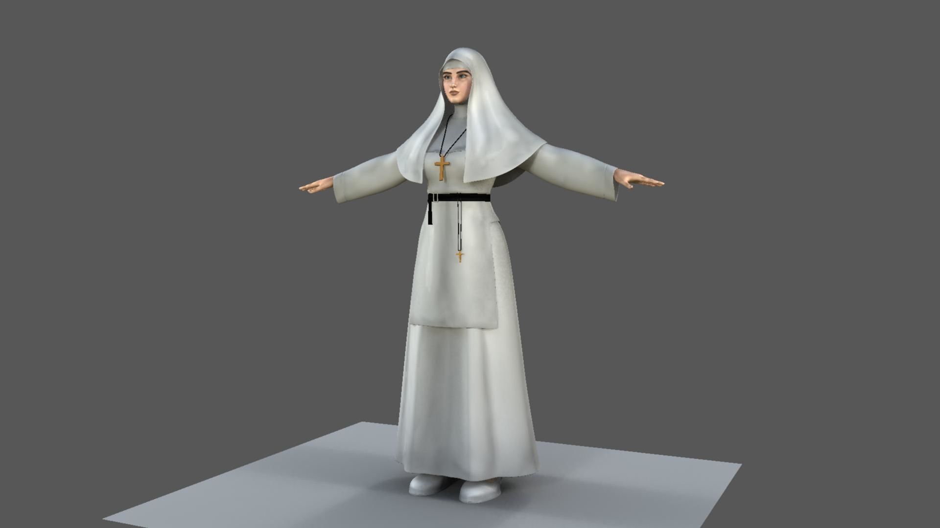 Christian nun 3D model | CGTrader