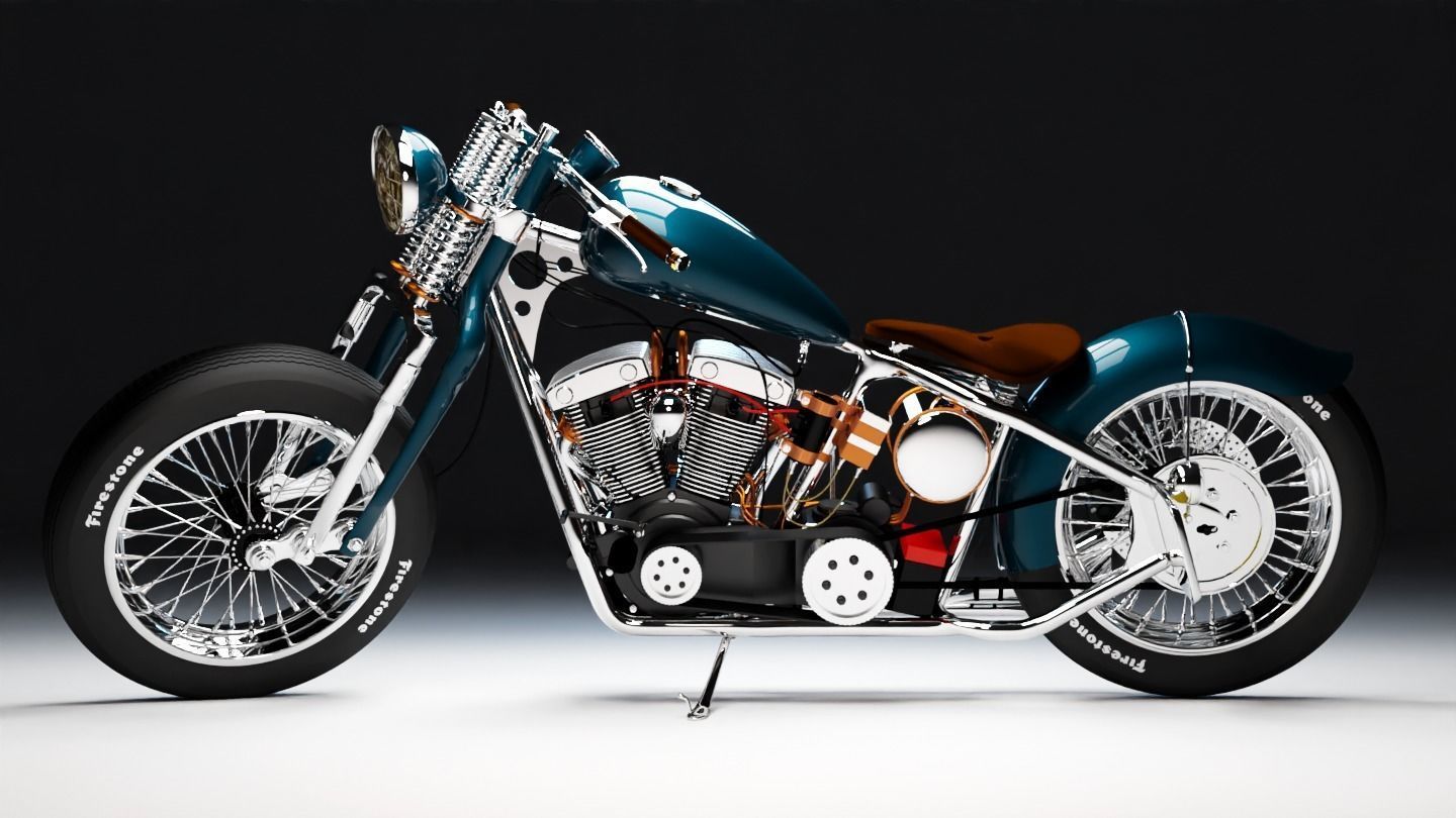 HD bobber motorcyle 3D model 3D model | CGTrader