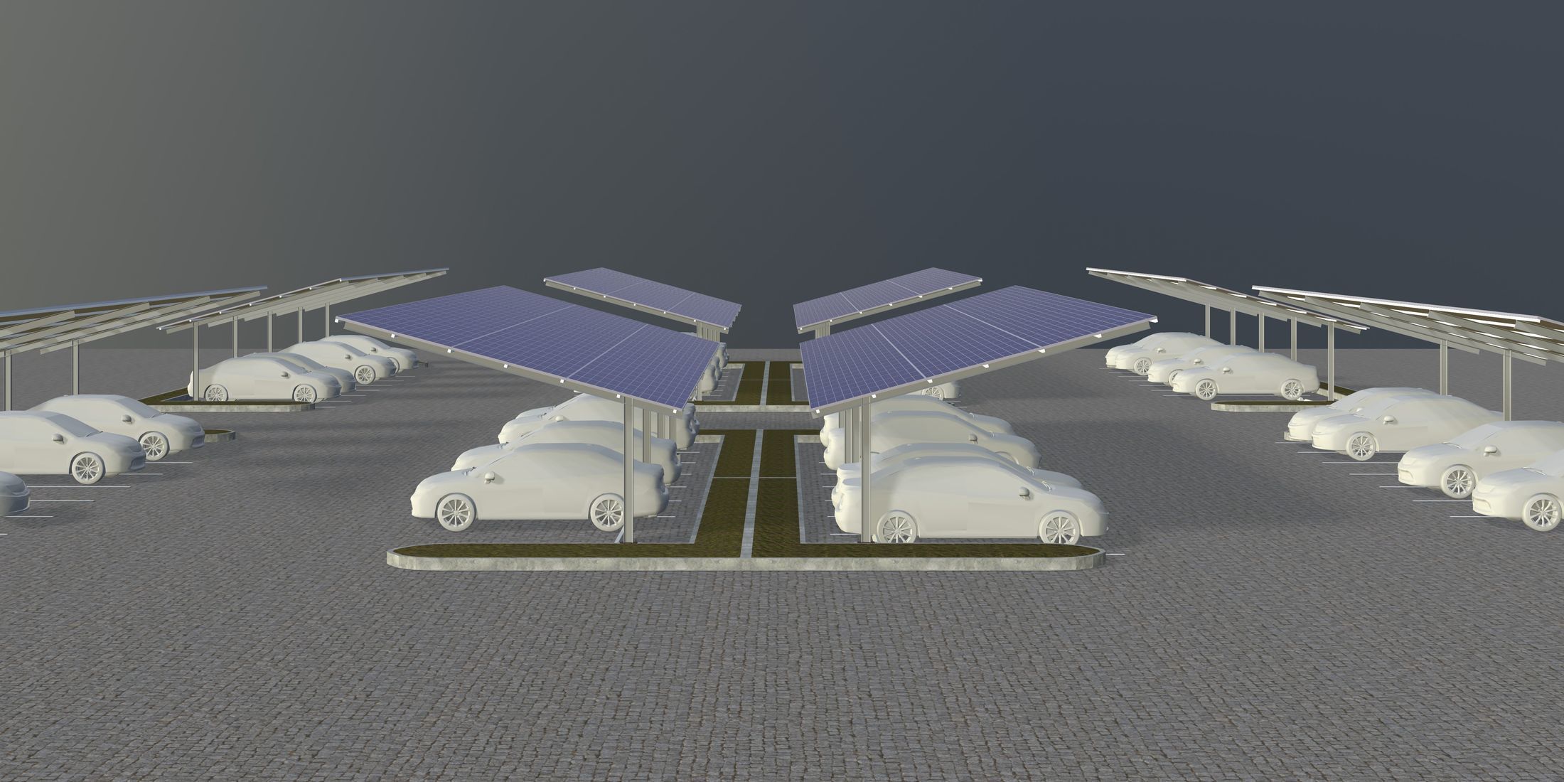 Solar carport layout 3D model | CGTrader