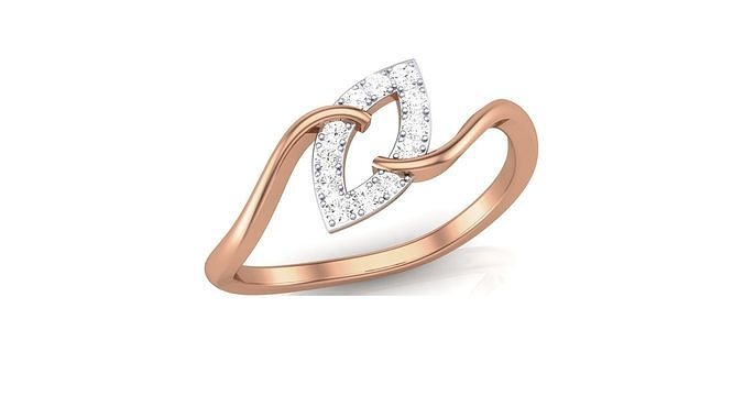 Minimalist Light wt Diamond Women ring 3dm stl obj gltf 3D model 3D printable | CGTrader