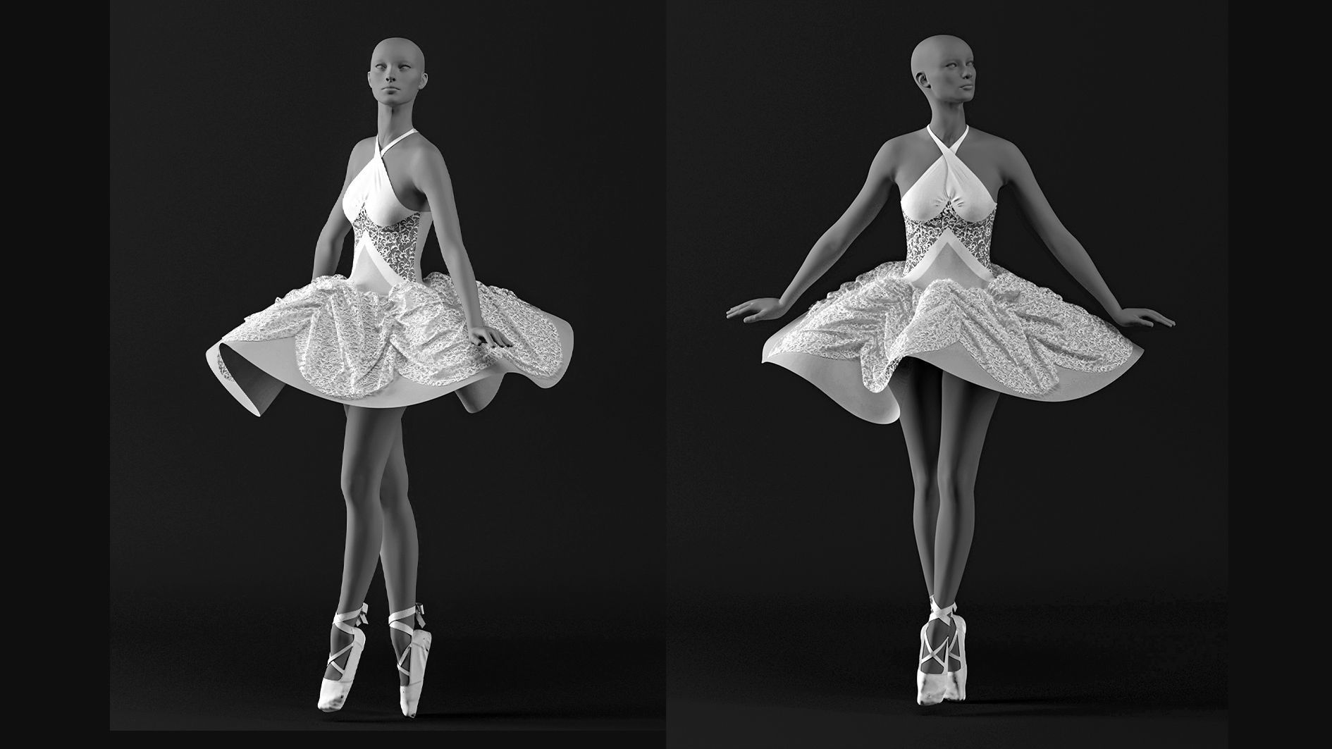 Ballet dress and shoes 3D model | CGTrader